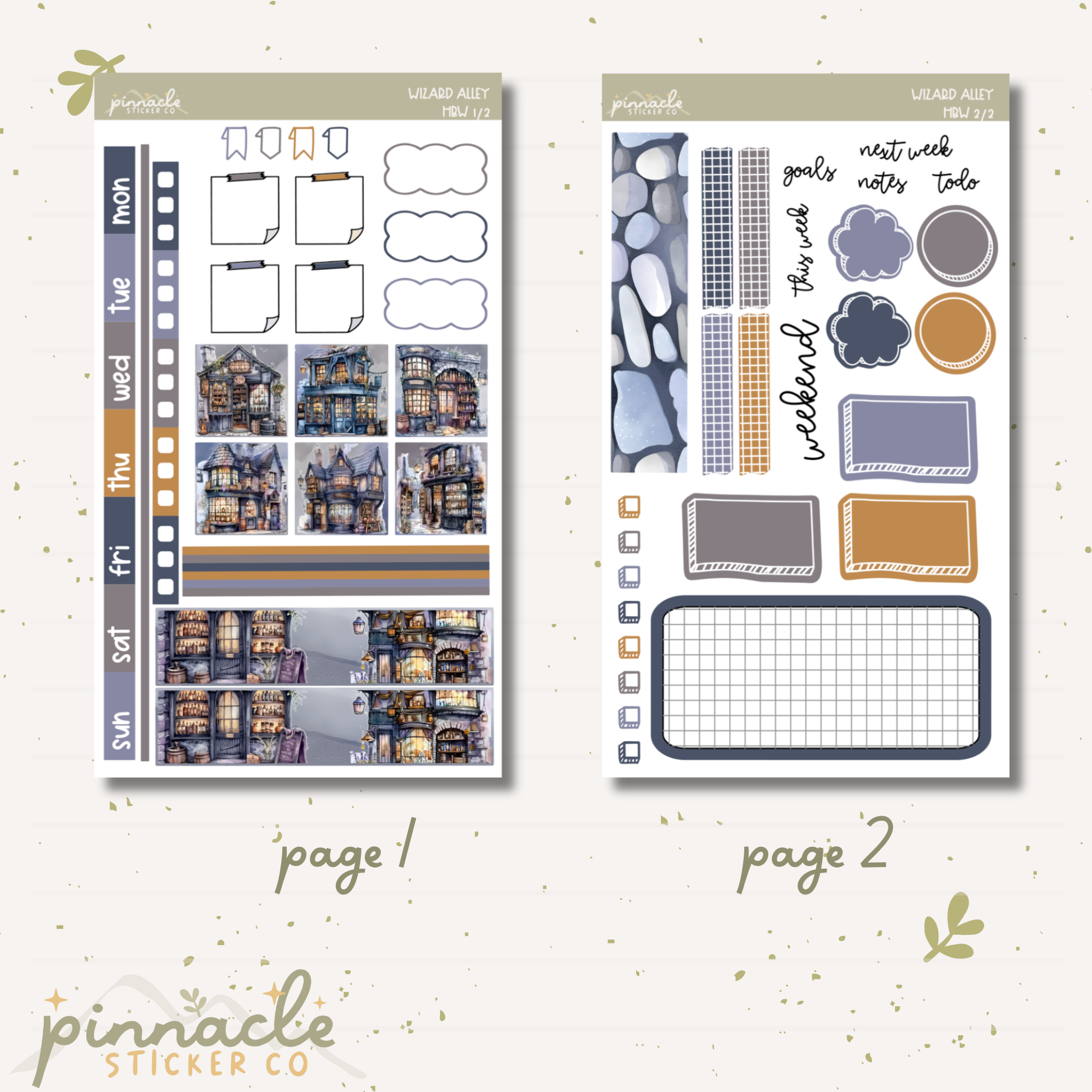 Wizard Alley Hobonichi Weeks Planner Stickers – Pinnacle Sticker Co
